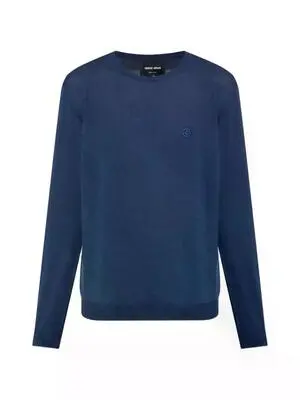 Giorgio Armani Embroidered Crew Neck Sweater