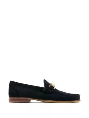 Magnanni Suede Loafers With Gold Horsebit Detail - Blue