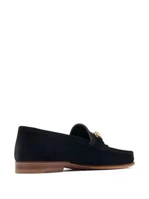 Magnanni Suede Loafers With Gold Horsebit Detail - Blue