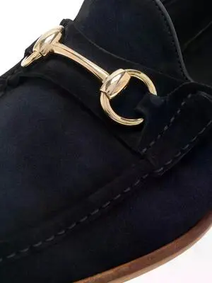 Magnanni Suede Loafers With Gold Horsebit Detail - Blue
