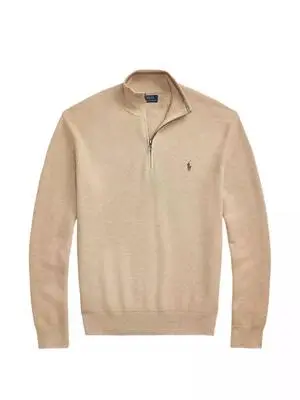 Polo Ralph Lauren Quarter-zip Waffle Knit Sweater - Neutrals