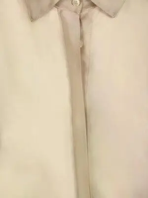 BLANCA VITA Beige Semi-sheer Button-up Shirt