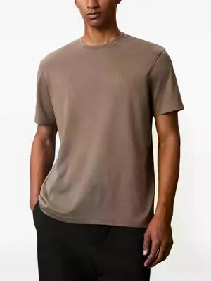 Calvin Klein Logo-embroidered T-shirt - Brown