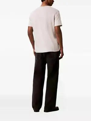 Calvin Klein Logo-embroidered T-shirt - Neutrals