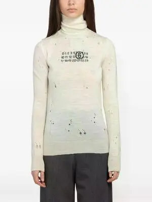 MAISON MARGIELA Distressed Wool Roll Neck Sweater