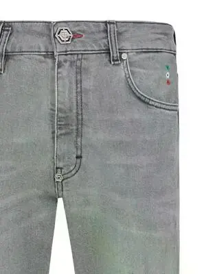 Philipp Plein Detroit Fit Stone-washed Jeans - Grey