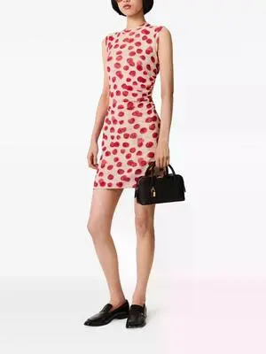 Stella McCartney Raspberry Print Ruched Mini Dress