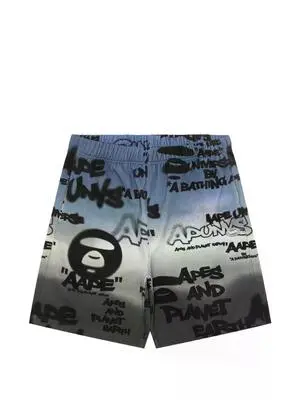 AAPE BY *A BATHING APE Graffiti Print Shorts