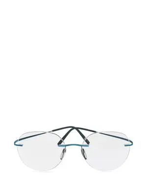 SILHOUETTE Titan Minimal Art Rimless Round-frame Glasses - Blue