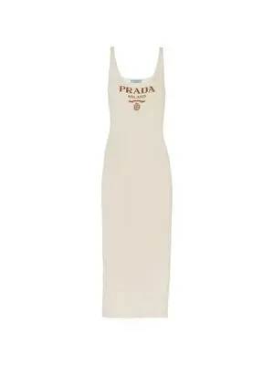 Prada Silk Ribbed Knit Dress