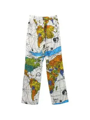 SAINT MXXXXXX World-map Print Trousers