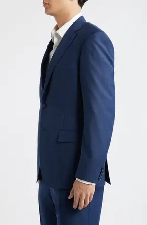 Canali Siena Regular Fit Mélange Wool Suit - Blue