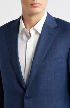 Canali Siena Regular Fit Mélange Wool Suit - Blue
