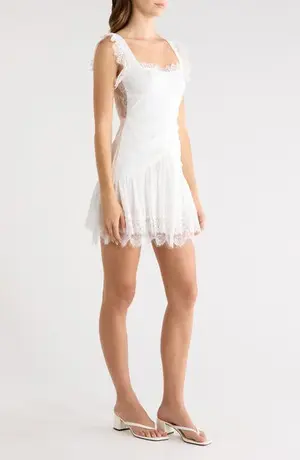 Lulus Ira Lace Tiered Mini Dress