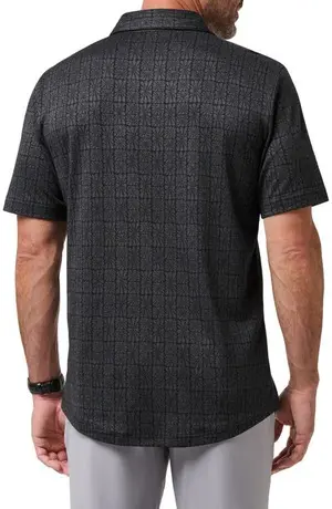 Travis Mathew Cabana Floral Jacquard Polo - Ebony