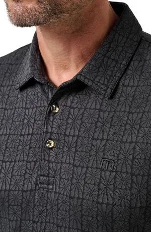 Travis Mathew Cabana Floral Jacquard Polo - Ebony