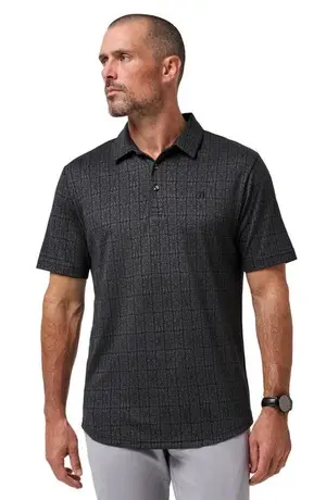 Travis Mathew Cabana Floral Jacquard Polo - Ebony