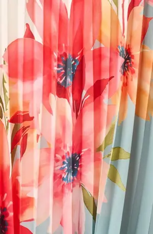 Adrianna Papell Sleeveless Floral Print Pleated Chiffon Maxi Dress