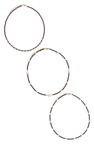 PETIT MOMENTS Gleam Set Of 3 Necklaces - Brown