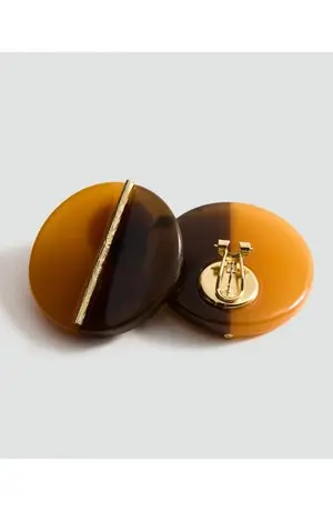Mango Round Resin Drop Earrings With Goldtone Plate