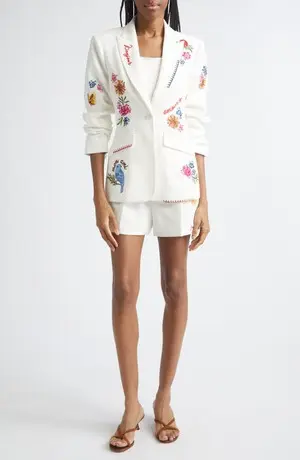 Cinq À Sept Celeste Vine Emmie Embroidered Shorts