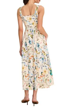 NIC+ZOE Watercolor Floral A-line Midi Dress