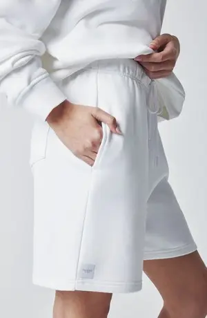 FLORENCE BY MILLS Boyfriend Fit Fleece Shorts - Bright White
