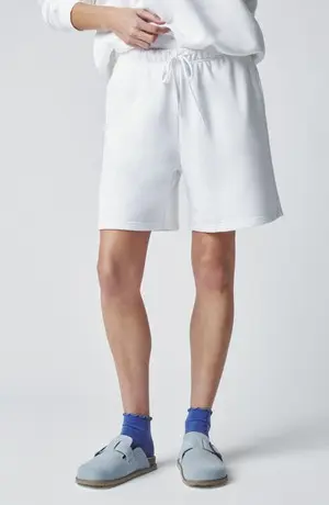 FLORENCE BY MILLS Boyfriend Fit Fleece Shorts - Bright White
