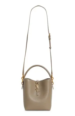 Saint Laurent Small Le 37 Leather Bucket Bag - Light Taupe