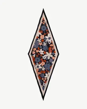 Strathberry Silk Diamond Scarf - Blue