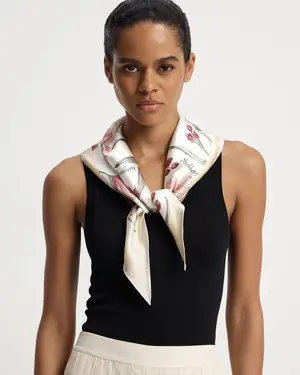 Strathberry Silk Diamond Scarf - Yellow