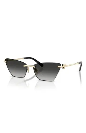 Tiffany & Co. Gradient Butterfly Rimless Sunglasses - Pale Gold/grey Gradient