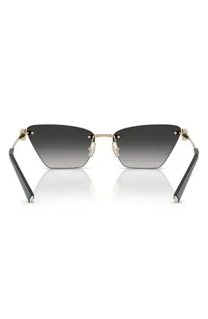 Tiffany & Co. Gradient Butterfly Rimless Sunglasses - Pale Gold/grey Gradient