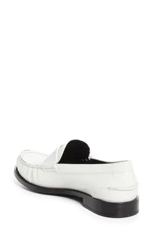 Prada Ruched Moc Toe Penny Loafers - Bianco