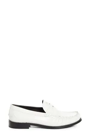 Prada Ruched Moc Toe Penny Loafers - Bianco