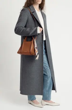 Strathberry Ark Shell Leather Top Handle Bag - Chestnut