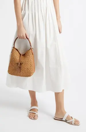 Strathberry Ark Shell Leather Top Handle Bag - Chestnut