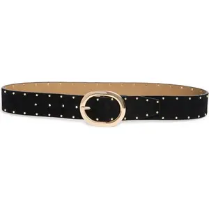 Nordstrom Studded Suede Belt - Black