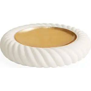 Jonathan Adler Geneva Decorative Bowl - White/gold