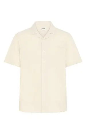 !SOLID Allan Solid Linen Blend Camp Shirt - Oatmeal