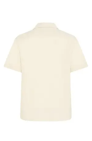 !SOLID Allan Solid Linen Blend Camp Shirt - Oatmeal