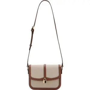 Mango Contrasting Canvas & Faux Shoulder Bag