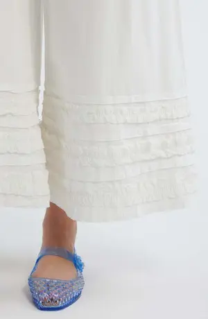 DAMSON MADDER Florintina Ruffle Bloomers Crop Wide Leg Pants