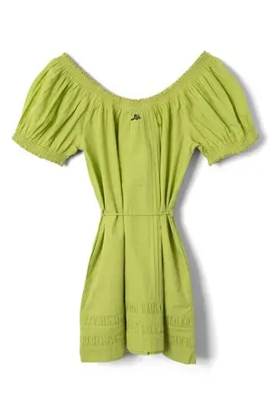 DAMSON MADDER Jayne Organic Cotton Mini Dress - Celery
