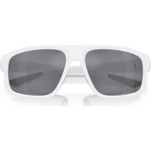 Prada Shield Sunglasses - Matte White/blue Silver