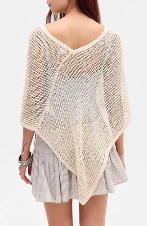 BDG URBAN OUTFITTERS Stitchy Openwork Poncho