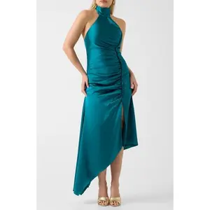 MARCIANO Evelina Sleeveless Halter Midi Dress - Medium Blue