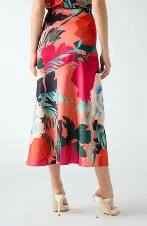 MARCIANO Roma Print Midi Skirt