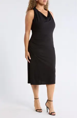 Donna Karan New York Halter Neck Midi Dress With Hardware Detail
