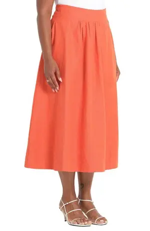 ESTELLE Kaia Linen Blend Midi Skirt